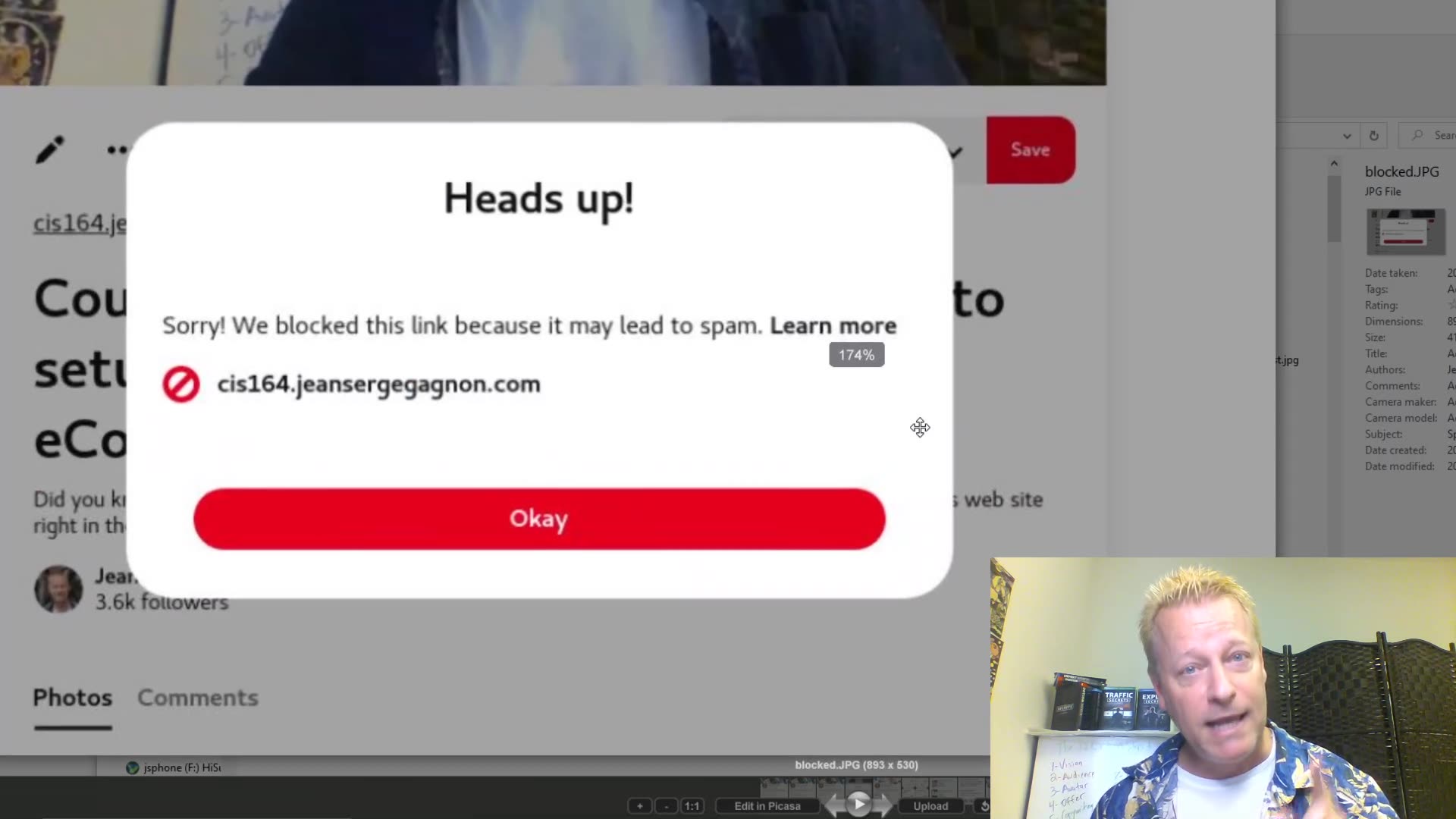 Course Income Secrets #199 - How to fix Pinterest may lead to spam ...