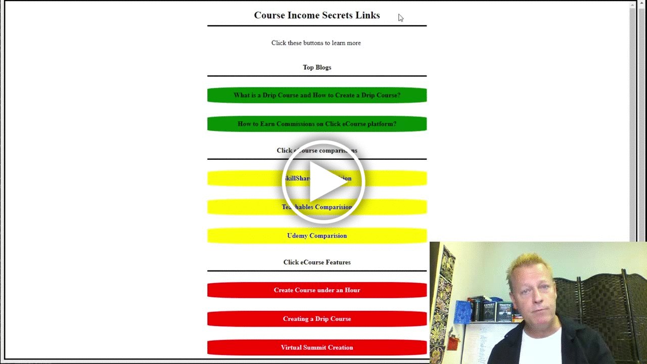Course Income Secrets #368 - How to create a linktree style page with Click eCourse? - Jean ...